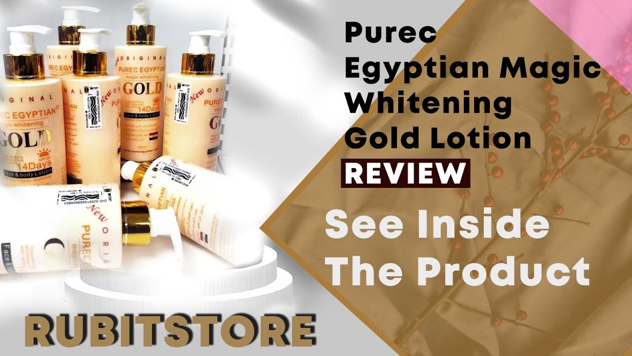 PureC Egyptian Magic Whitening Gold Lotion Review - See Inside - YouTube