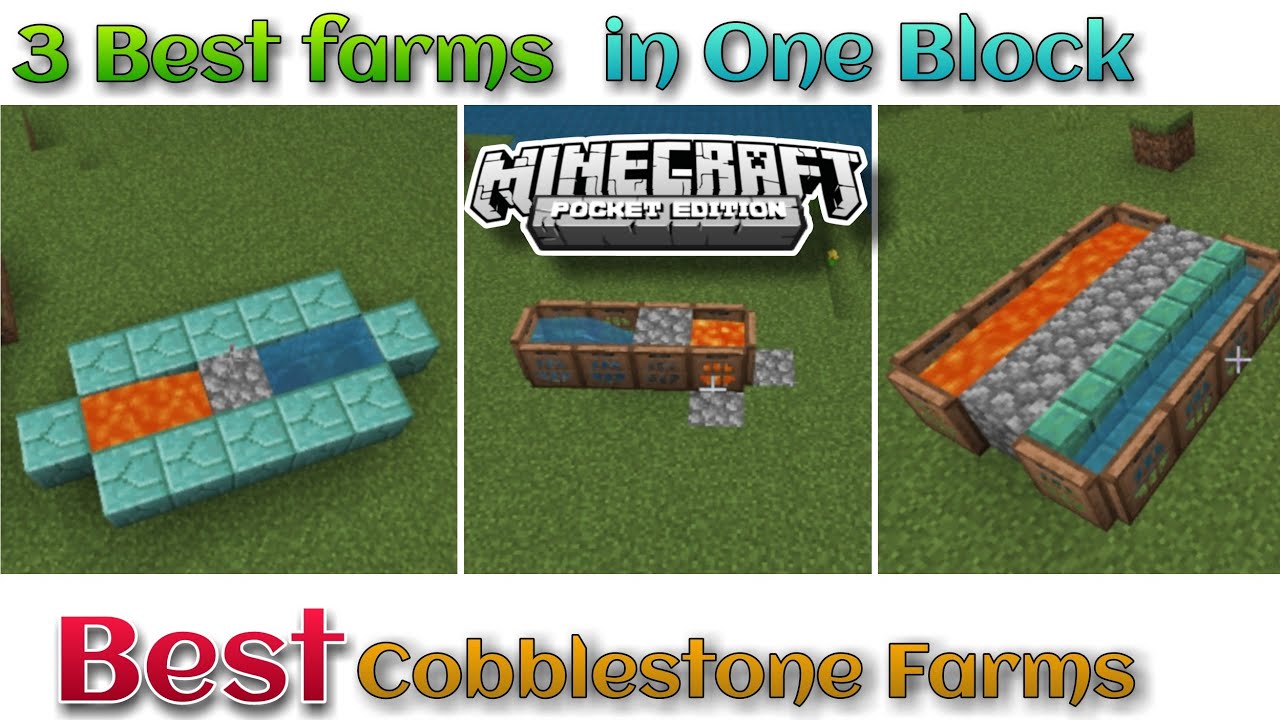 Minecraft Three best cobblestone Farms in Minecraft Pocket edition 🔥 ...