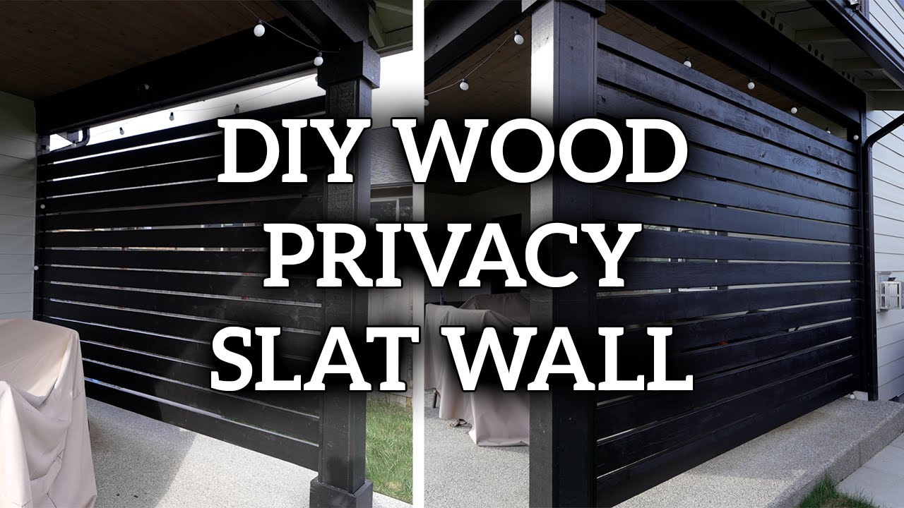 Building a DIY Wood Slat Privacy Wall - YouTube