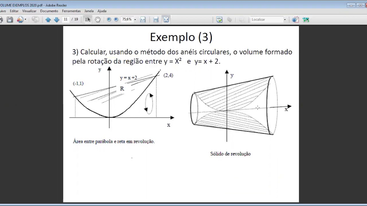 volume introdução 3 exemplos cálculo integral - YouTube