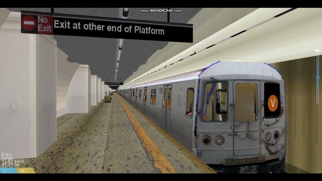 OpenBVE R46 LG V train arriving & departing at 167th Street - YouTube