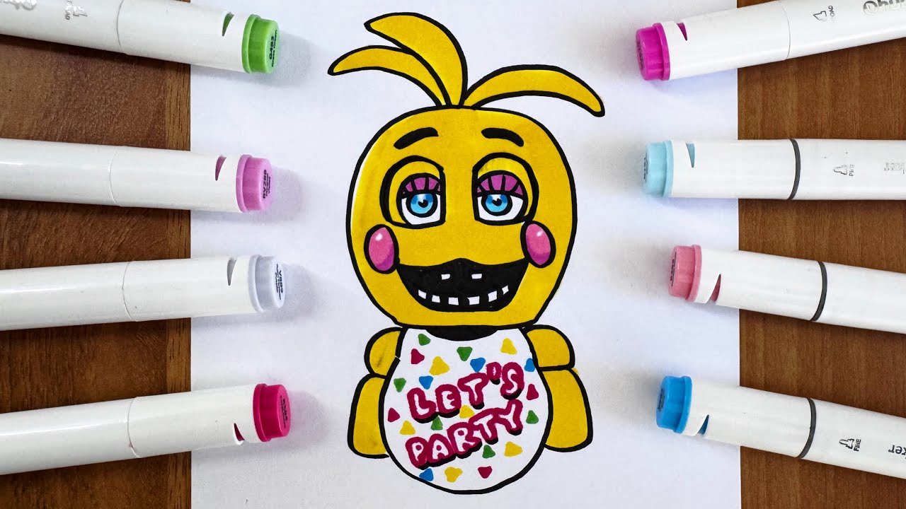 How to Draw Toy Chica - Fnaf2 (very easy) and Step-by-Step - YouTube