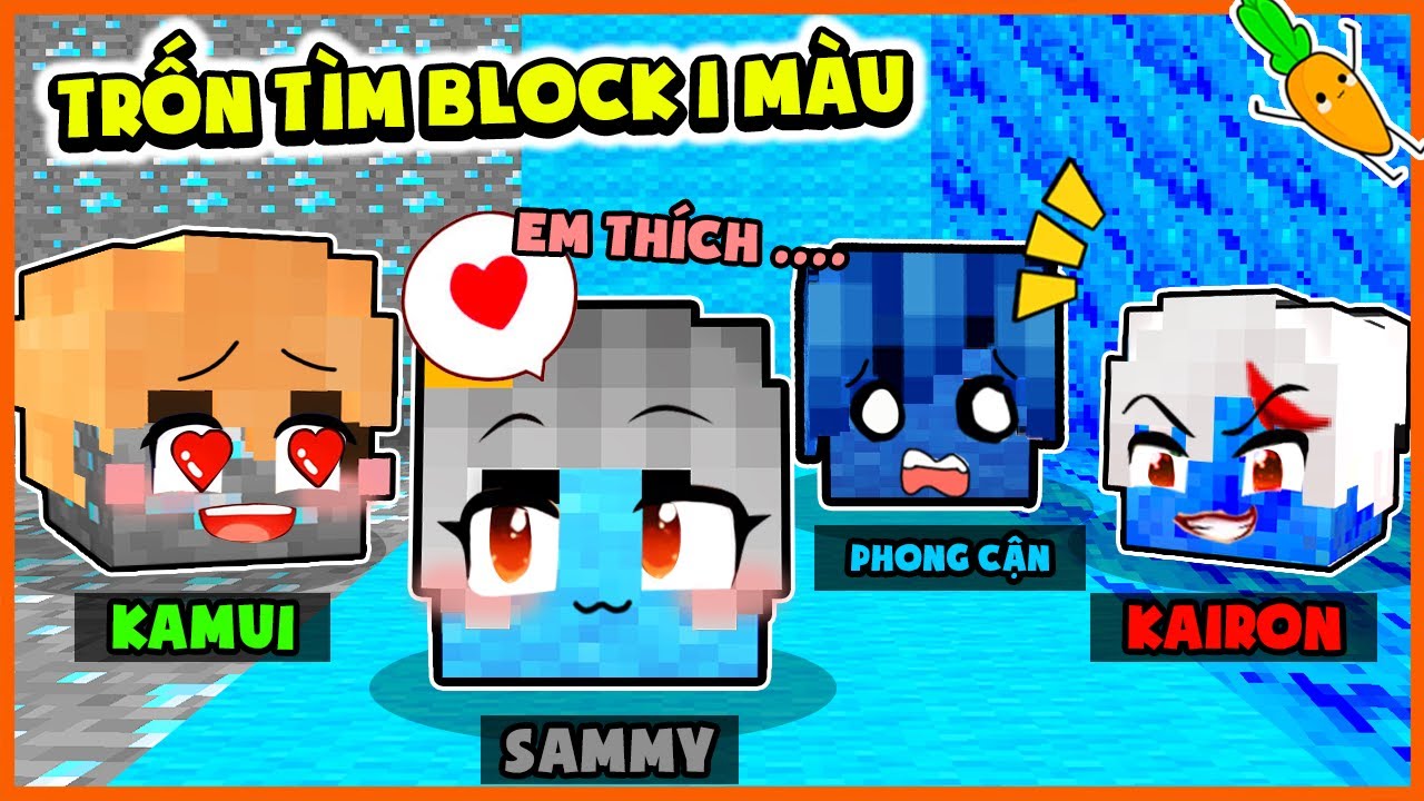 Kamui Thử Thách TRỐN TÌM BLOCK 1 MÀU Xanh Dương Trong Minecraft - YouTube