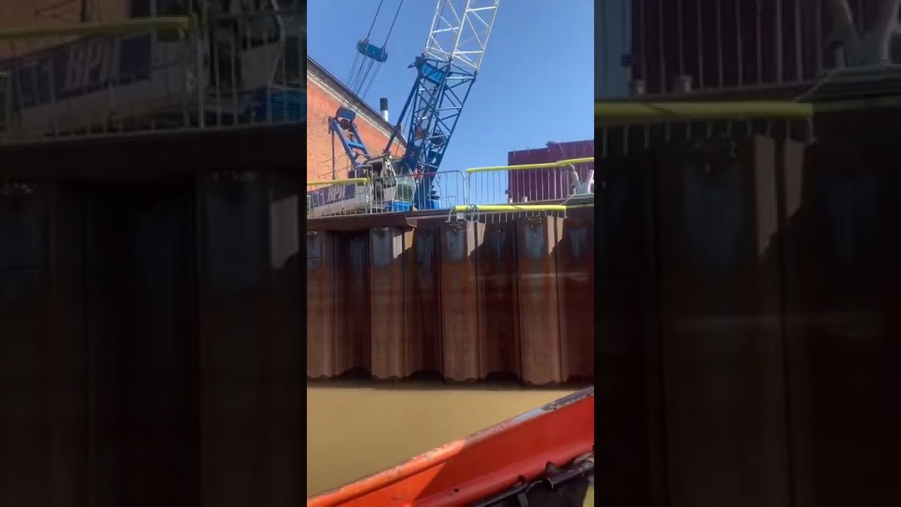 Giken GRB system used in Hull to install 11 m sheet piles - YouTube