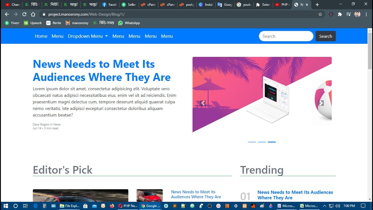 Php live project for Blog Website With Source Code - YouTube