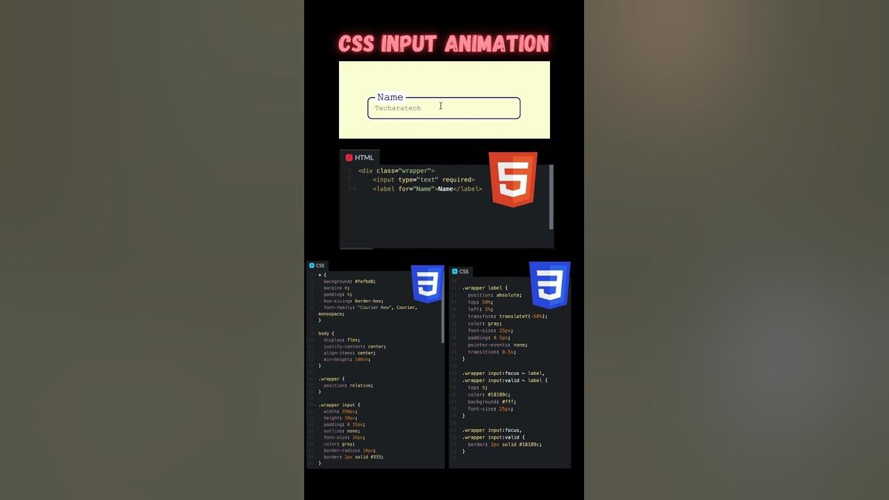 Input Text Animation Using Html And Css Coding Coding Sql Javascript