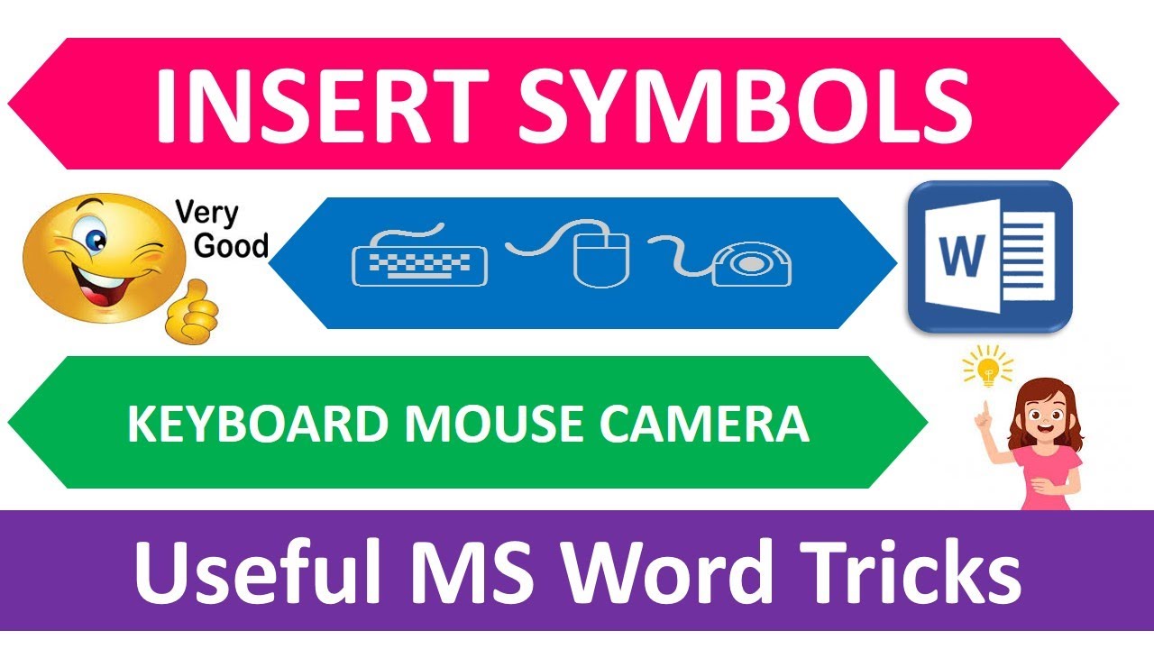 How to Insert Keyboard Mouse and Camera Symbols in MS Word - YouTube