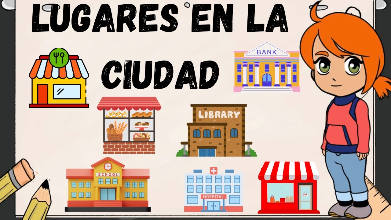 Lugares en la ciudad en ingles para niños - YouTube