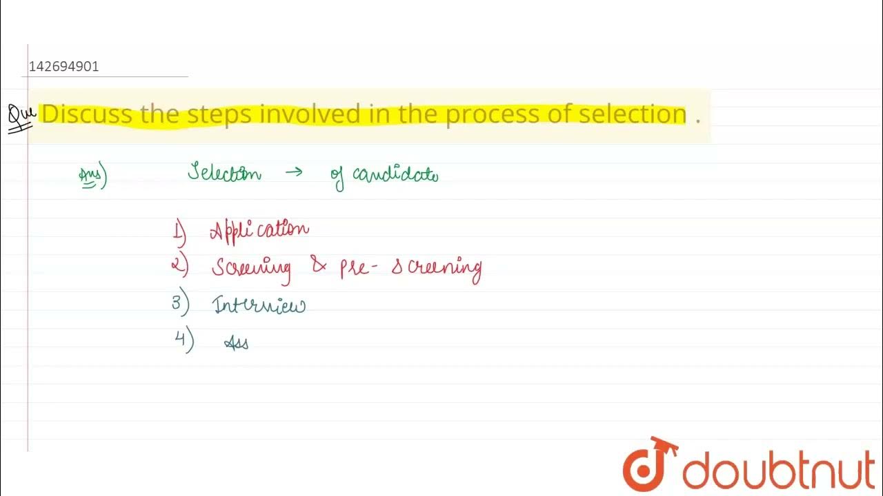 Discuss the steps involvedin the process of selection . | CLASS 12 ...