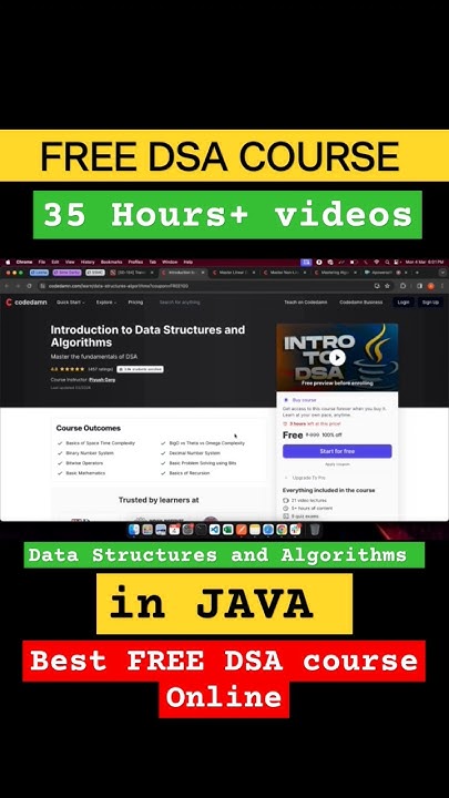 FREE DSA Course in Java ~35 hours+ DSA #dsa #datastructures #faang # ...