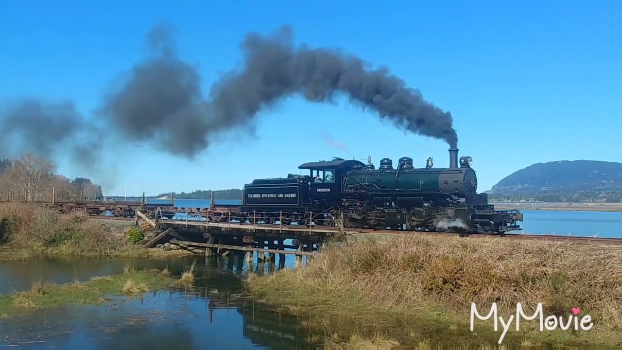 Skookum 2-4-4-2 steam engine hauling log cars - YouTube
