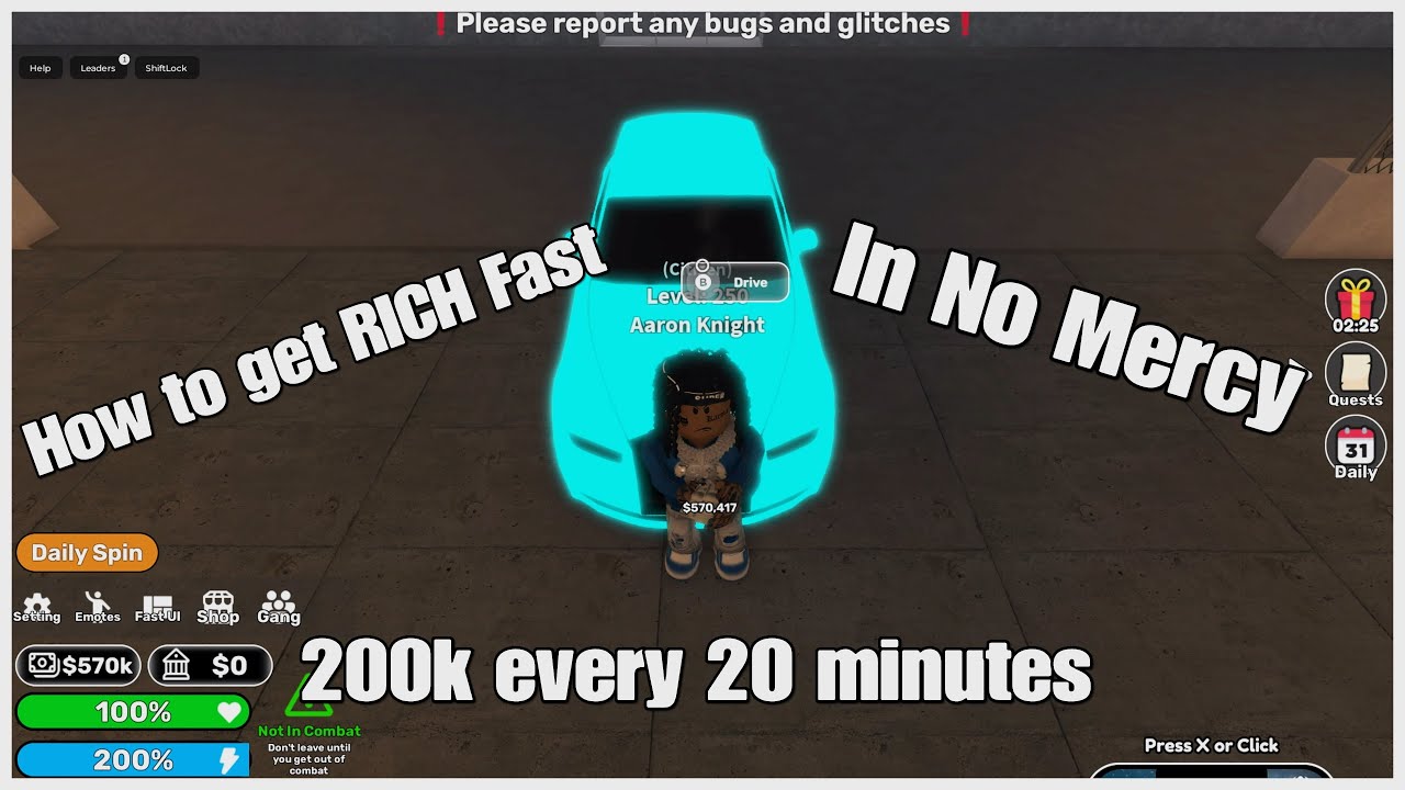 How to get RICH fast in no mercy *200k every 20 minutes* (Roblox) - YouTube