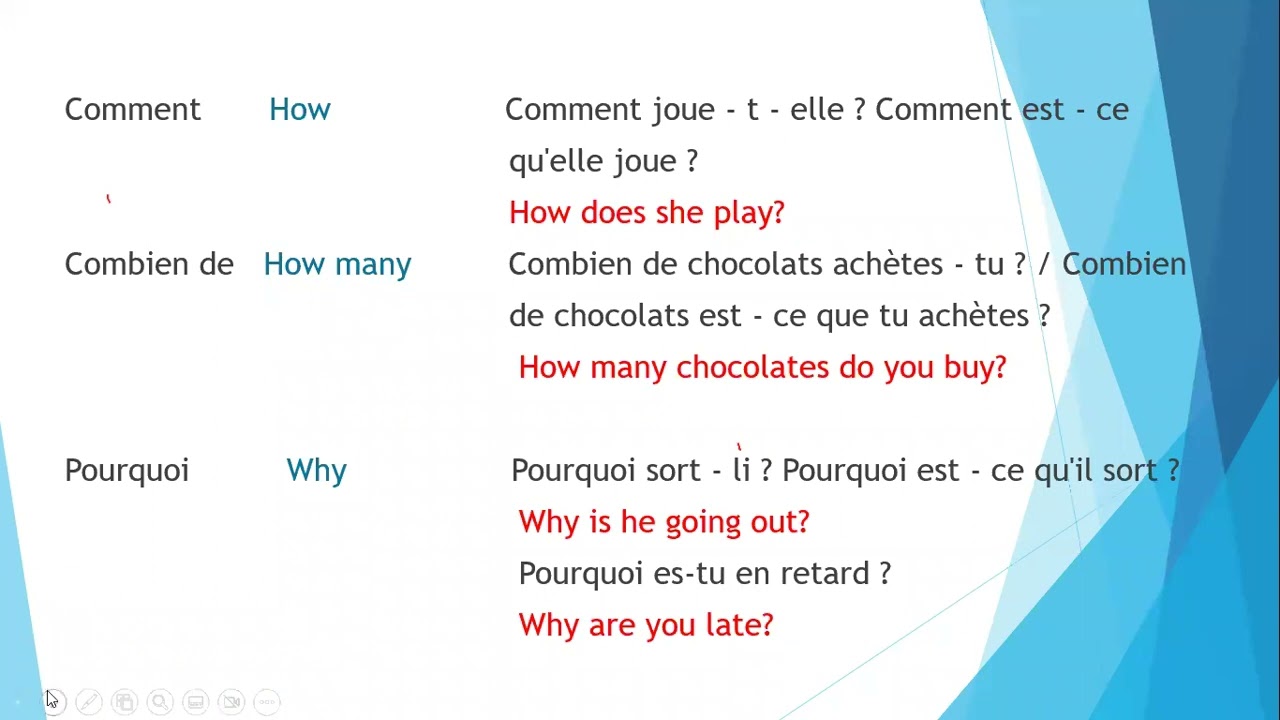 Les adverbes interrogatifs: Interrogative adverbs - YouTube