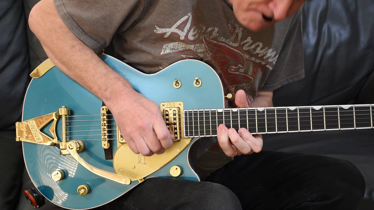 Gretsch Penguin in action. Ocean Turquoise colour - YouTube