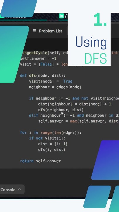 2360. Longest Cycle in a Graph #python #coding - YouTube