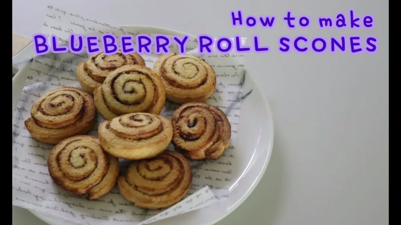 [블루베리스콘]How to make Blueberry roll scones 롤스콘,스콘만들기 - YouTube