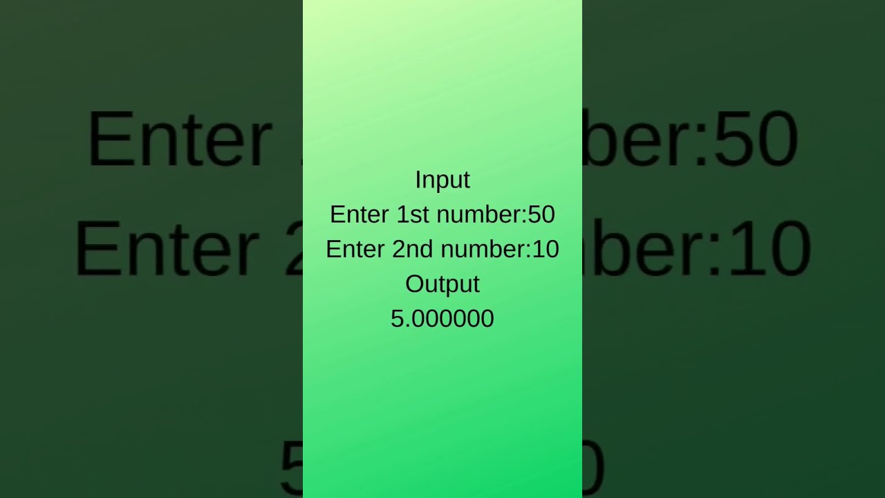 C Program To Divide Two Numbers YouTube C Program To Divide Two Numbers YouTube
