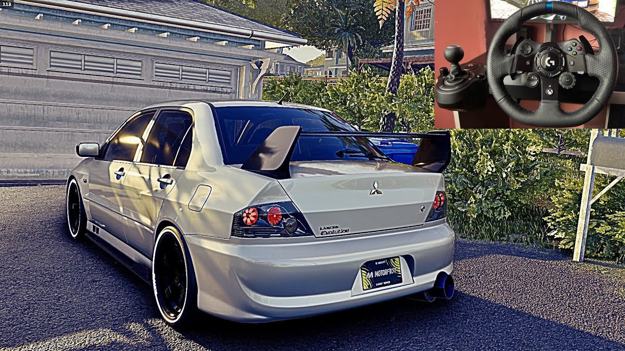 Mitsubishi Lancer Evolution 9 The Crew Motorfest Logitech G923 - YouTube