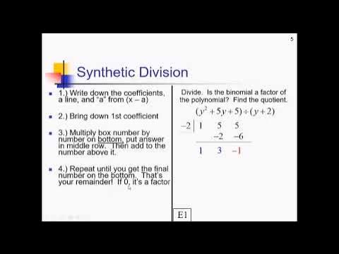 Synthetic Division: Lesson - YouTube