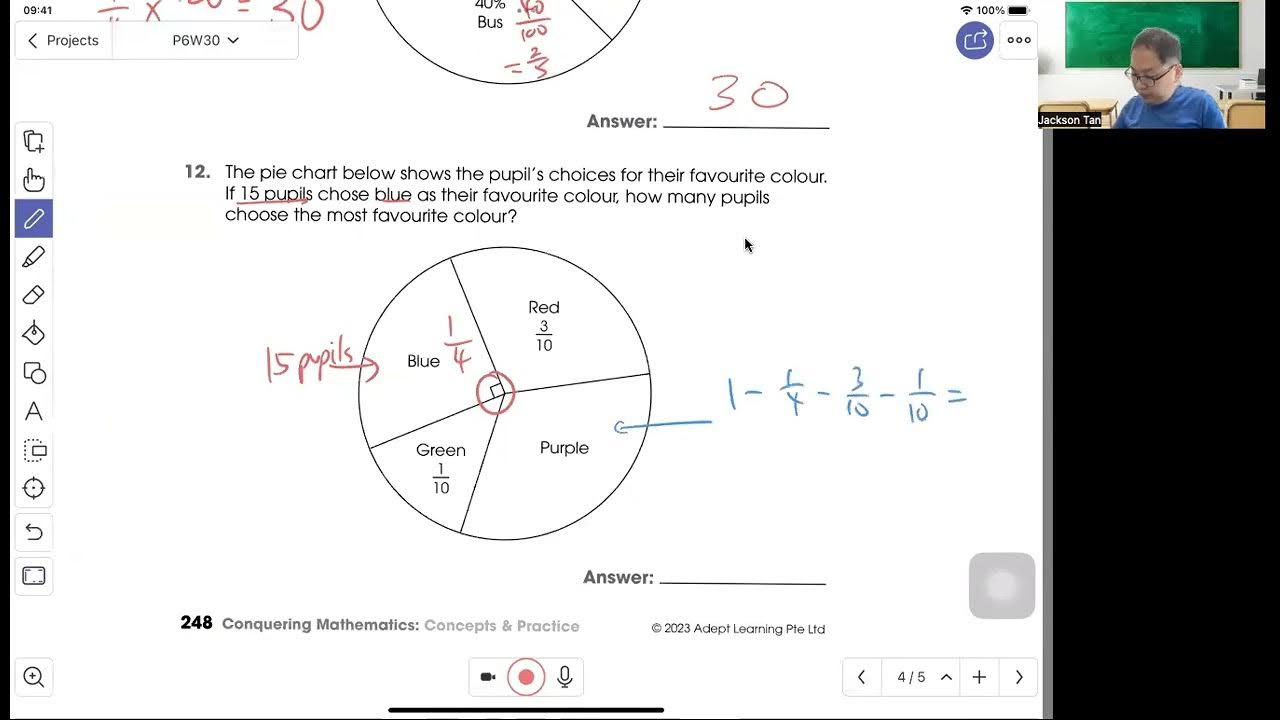 P6 Math - Pie Chart - YouTube