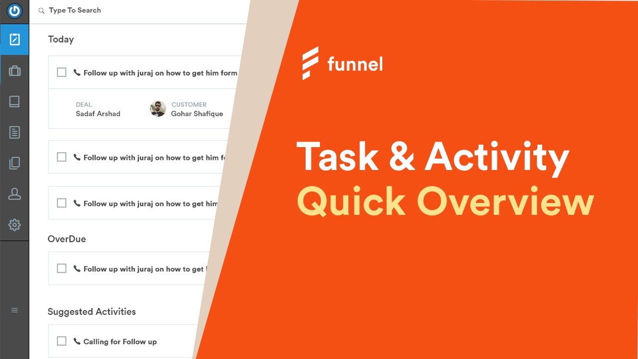 Funnel CRM Tasks & Activities - Overview - YouTube