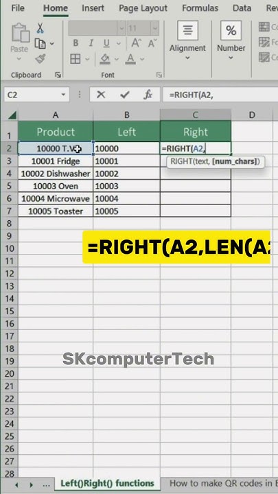 Power Of Right and Lift Formulas | Right And Lift Functions Use In Excel Tips & Tricks # ...