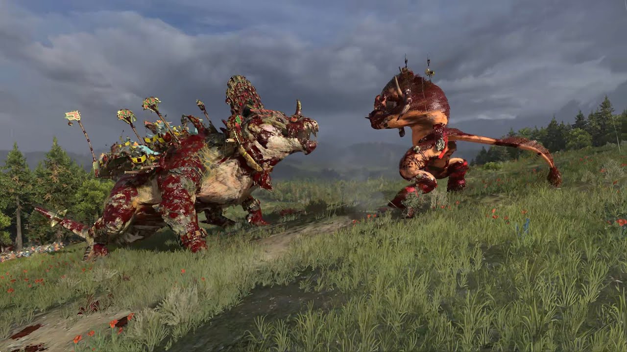 Lizardmen vs Beastmen - Massive Battle - Total War Warhammer 3 - YouTube