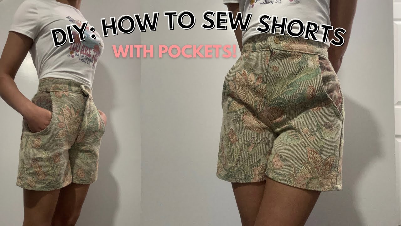 How to sew shorts with side pockets and patch pockets (beginner ...