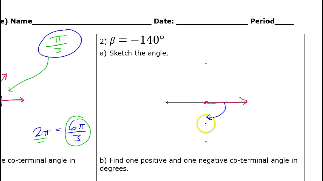 Day 8 HW - Quiz C (1 to 2) - Coterminal and Reference Angles - YouTube