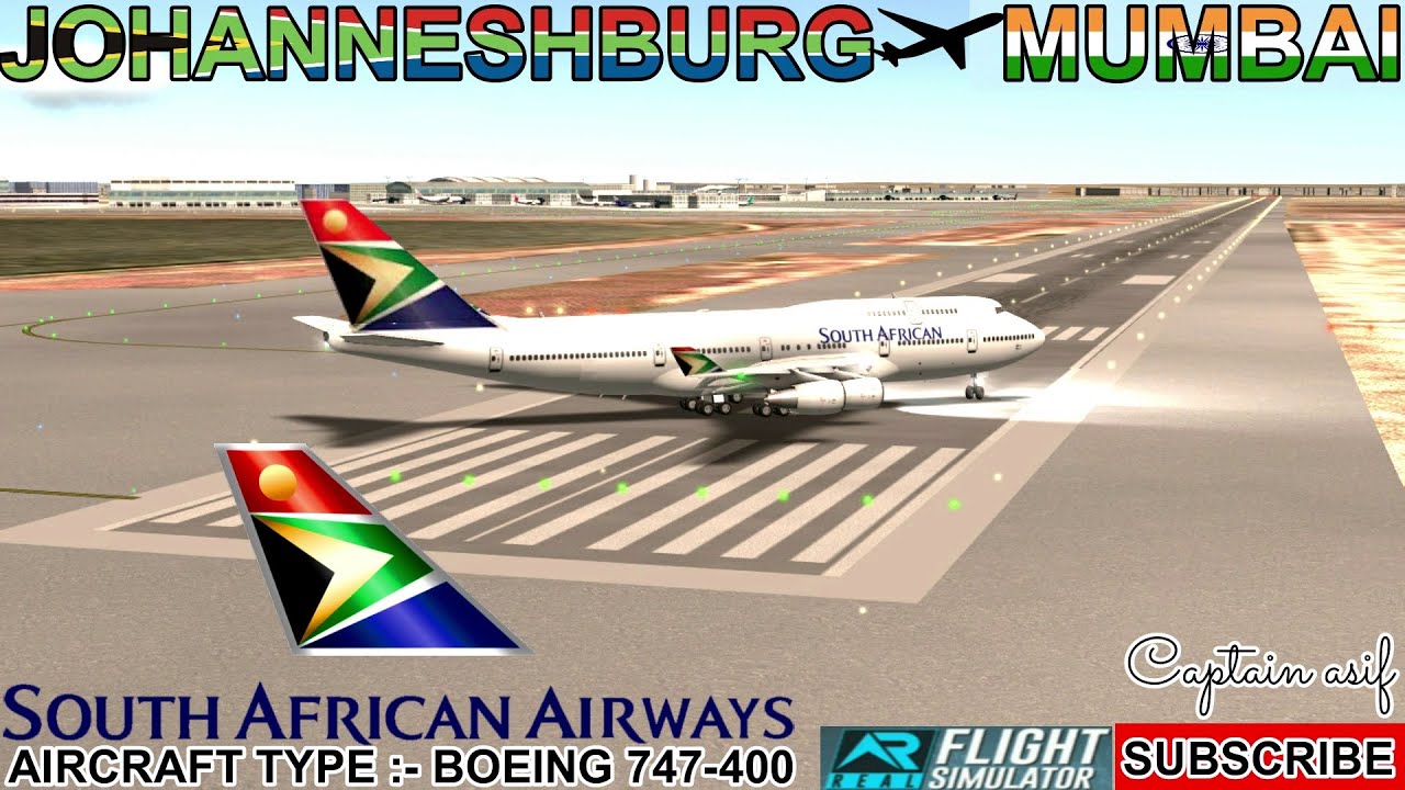 RFS-Real Flight Simulator: Johannesburg(JNB) to Mumbai (BOM): South ...
