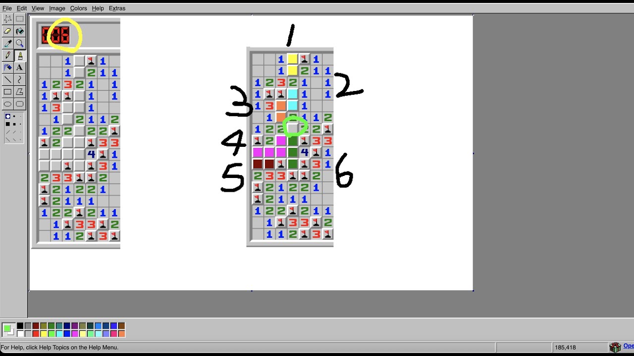 Minesweeper Online 403 - Useful tips to count mines by chording - YouTube