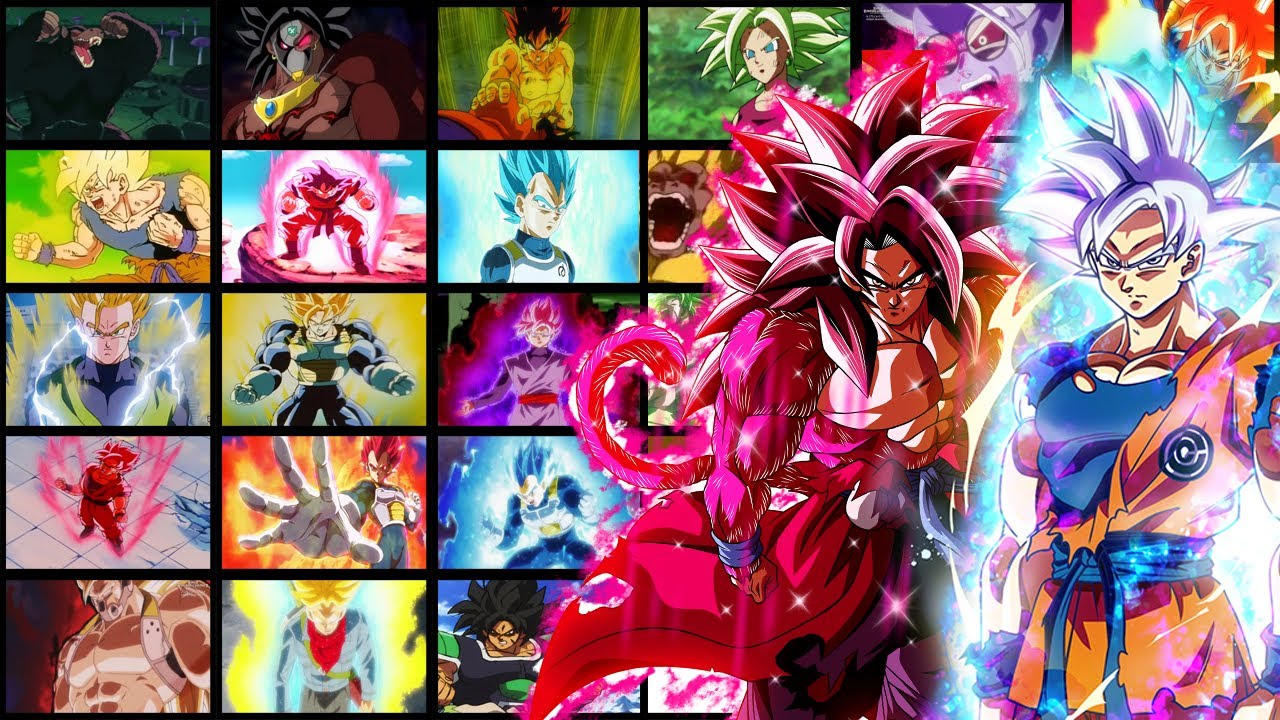 TODAS AS 42 TRANSFORMAÇÕES DOS SAIYAJINS - YouTube