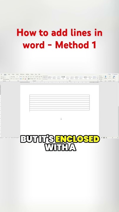 How To Add Lines In Word? - YouTube