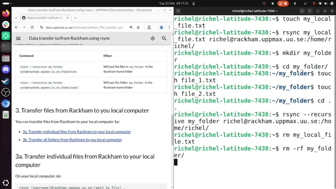 Data transfer to/from Rackham using rsync - YouTube