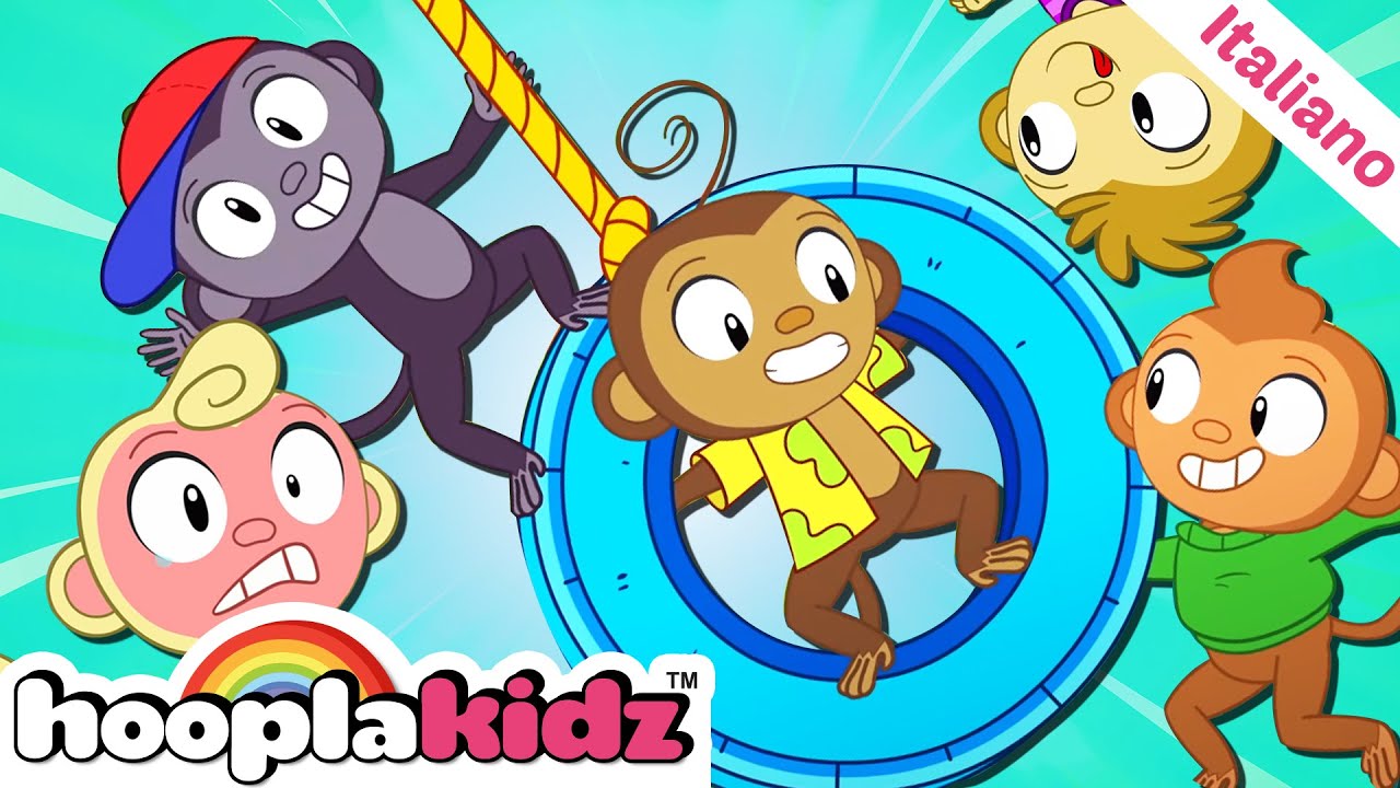 Cinque scimmiette | Canzoni per bambini | Hooplakidz Italiano - YouTube
