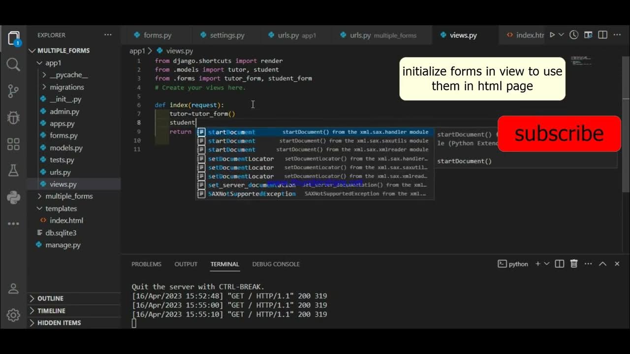 Submit multiple forms in one Django template - YouTube