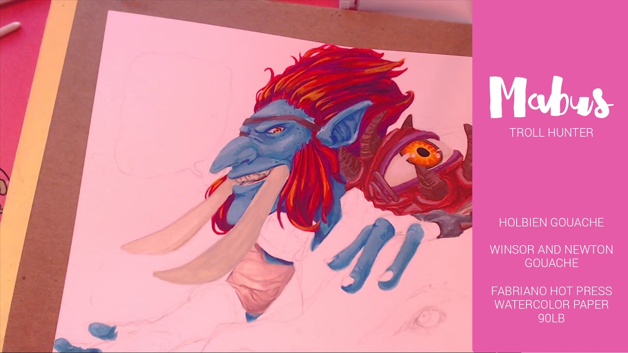 "Mabus" Timelapse Painting with Gouache - YouTube