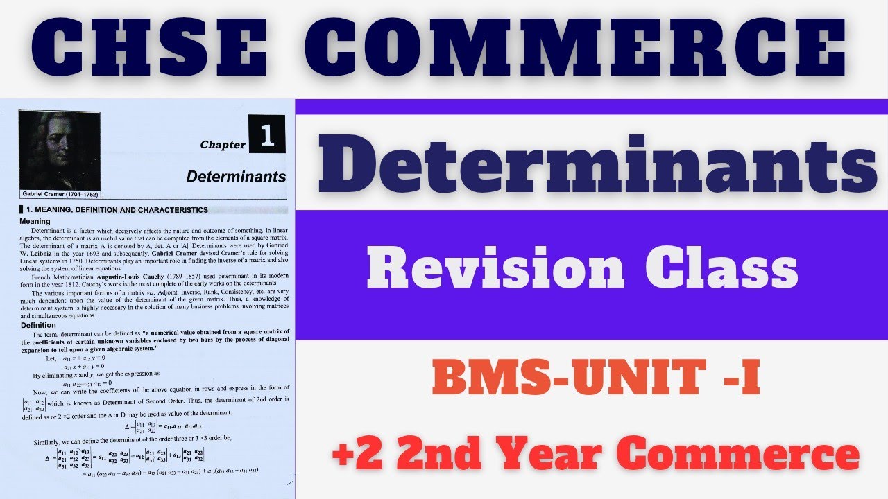 BMS Determinants Revision Class II AHSE 2025 II BUSINESS MATHEMATICS ...