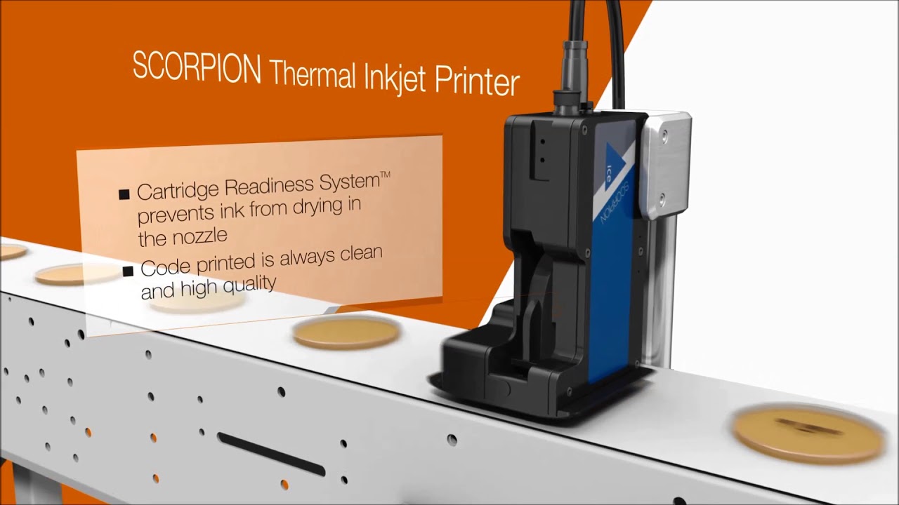 ICE Scorpion Thermal Inkjet Continuous Printer - YouTube