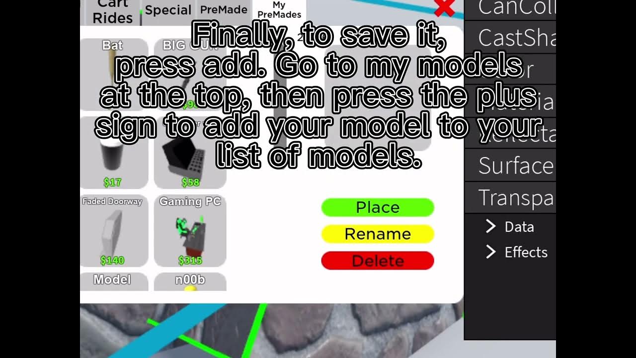 How to create and save models(Obby creator Roblox) - YouTube