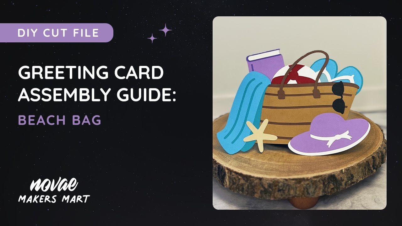 Beach Bag Card | DIY Beach Birthday Card Template - YouTube