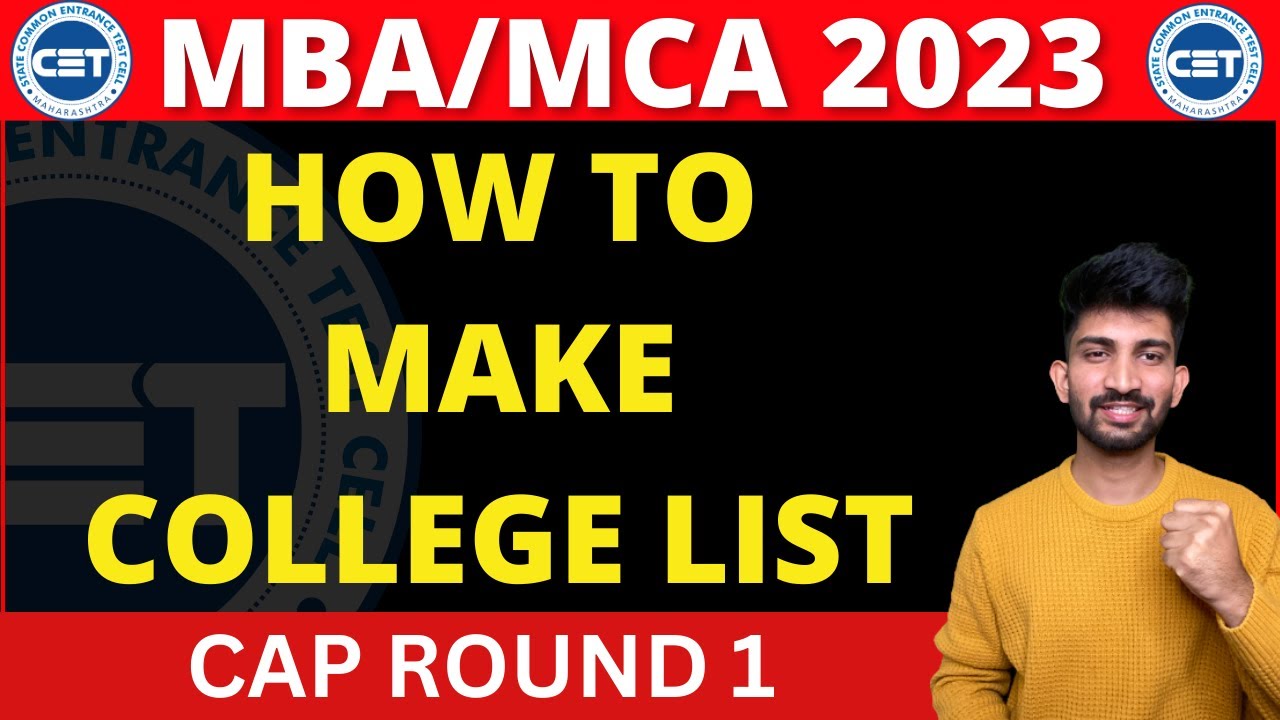 How To Make MBA MCA College List 2023 MBA Cap Round List 2023 YouTube How To Make MBA MCA College List 2023 MBA Cap Round List 2023 YouTube
