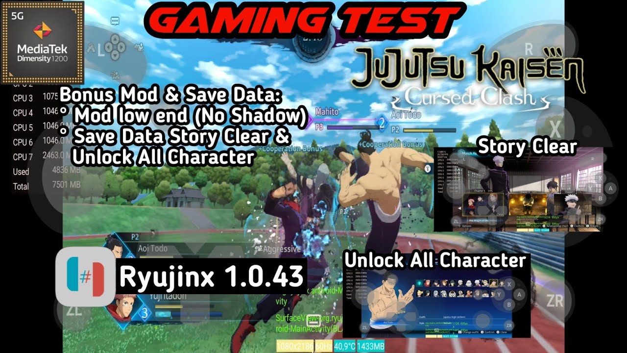 Jujutsu Kaisen: Cursed Clash | Mod Low End | Savedata Unlock All ...