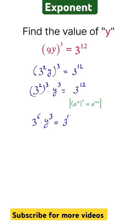 Find y In This Exponential Equation #shorts #maths #exponents #exponential #mathematics #short ...