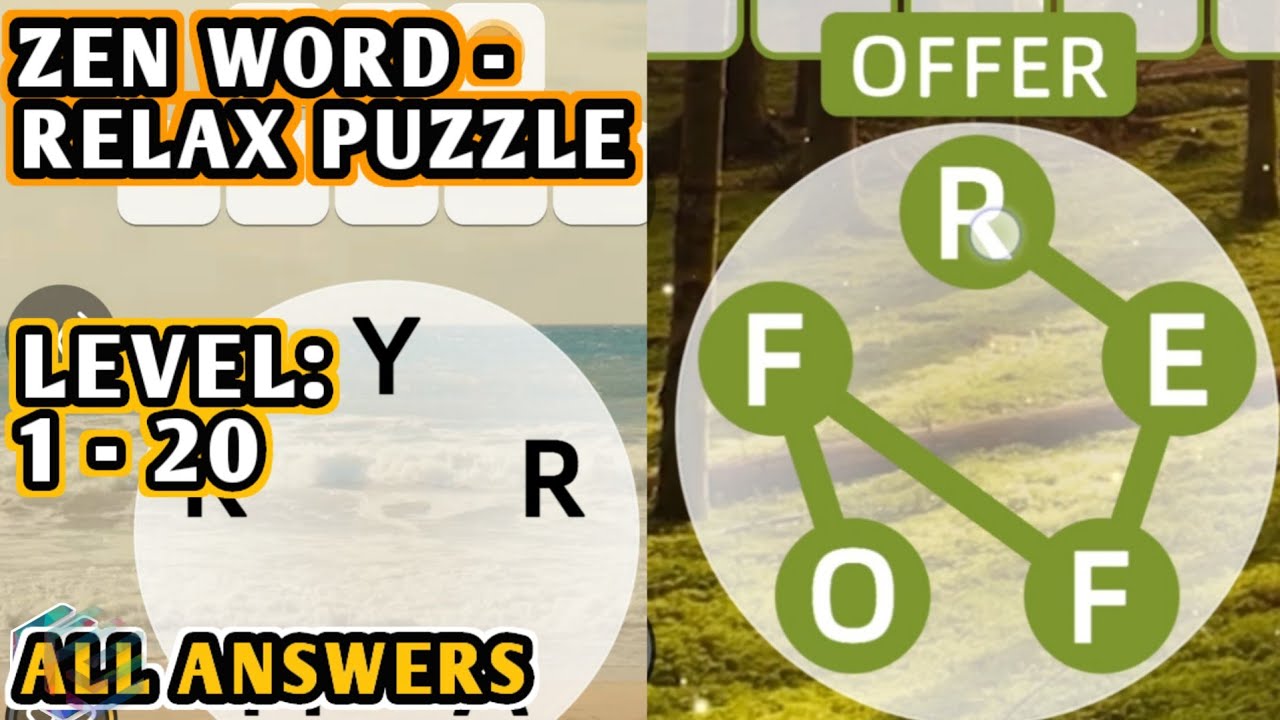 Zen Word Game All Level 1 to 20 Answers, Blast Adventure, Gameplay ...