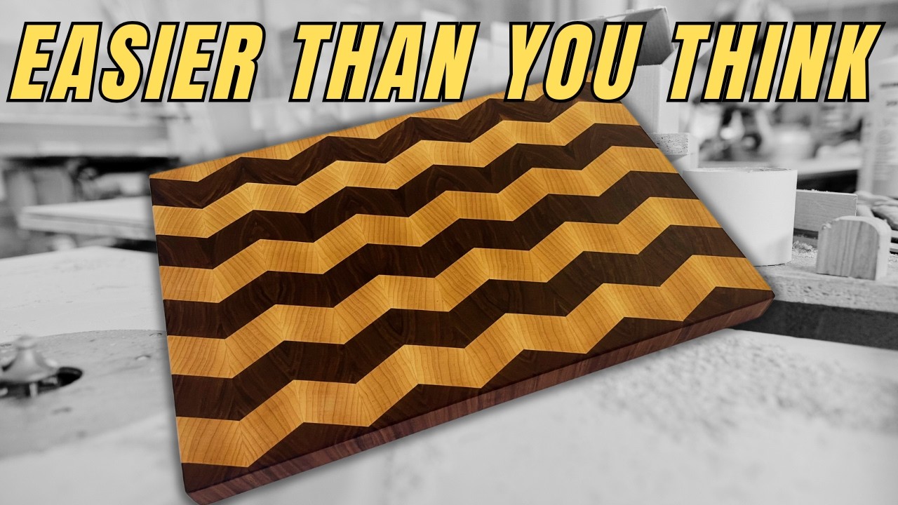 End grain chevron cutting board - YouTube