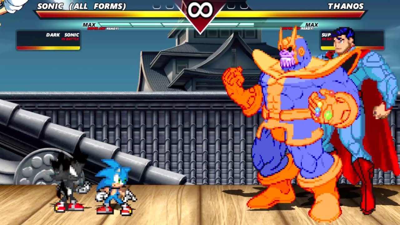 Sonic all forms & Dark Sonic VS Thanos & Superman I Sonic x Marvel ...