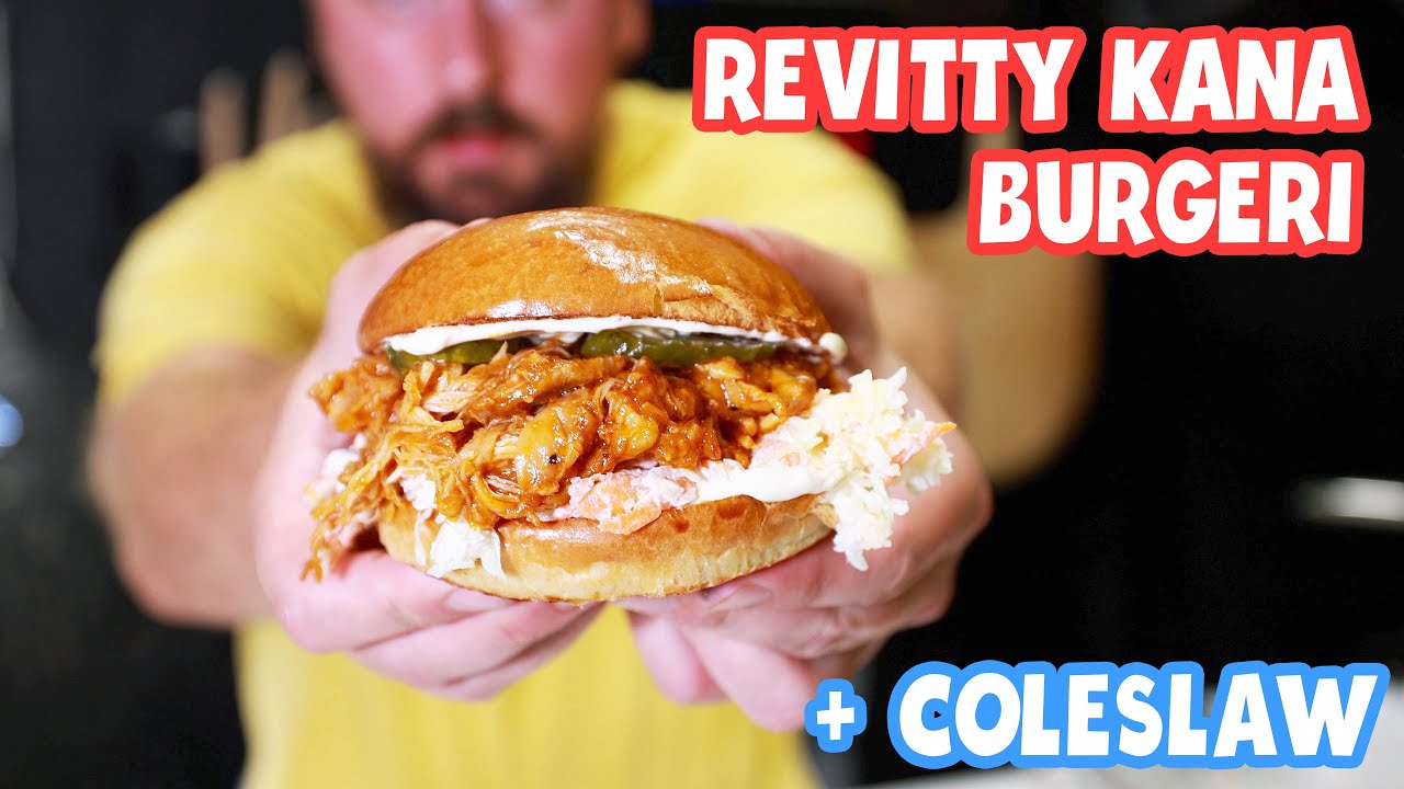 REVITTY KANABURGERI (PULLED CHICKEN) + COLESLAW 🐔 🍔 🔥 - YouTube