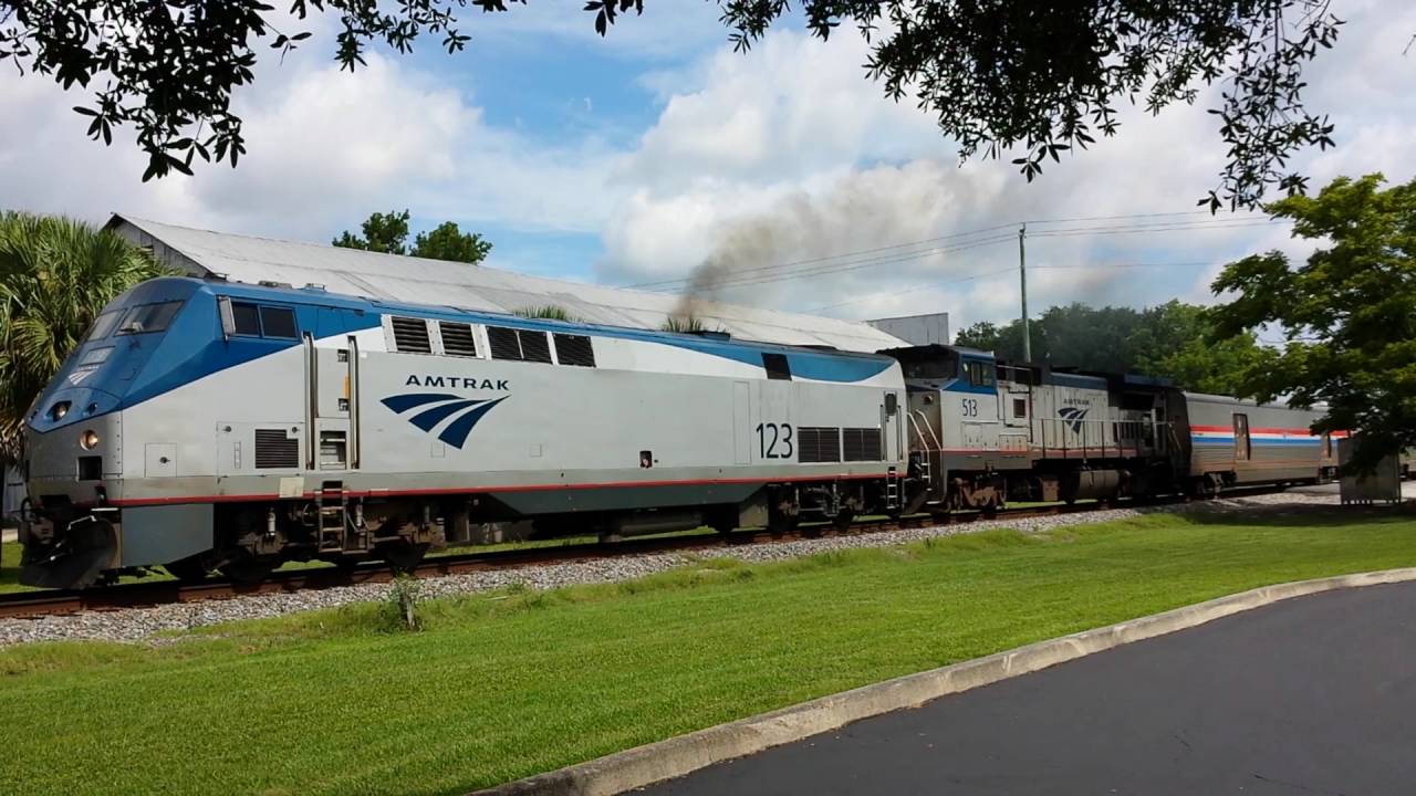 Amtrak Engine 123 Pulling One Of The Older Style Engines (513) - YouTube