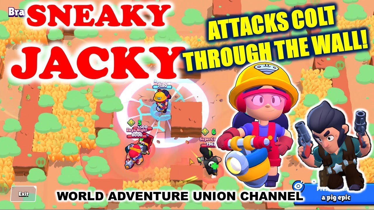 Brawl Stars Talking! Sneaky JACKY Attacks COLT Through The Wall! - YouTube
